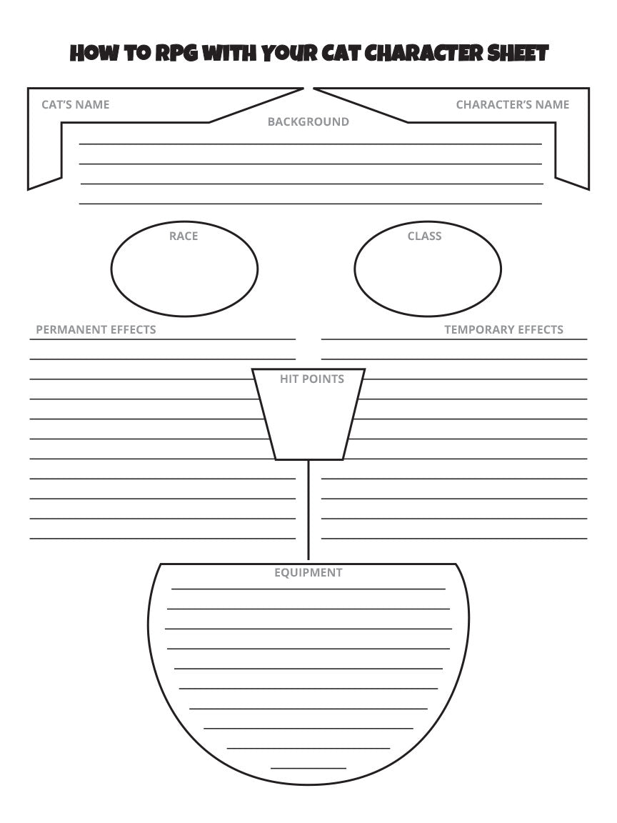 How to RPG with Your Cat - Character Sheet (Free) – Oddfish Games